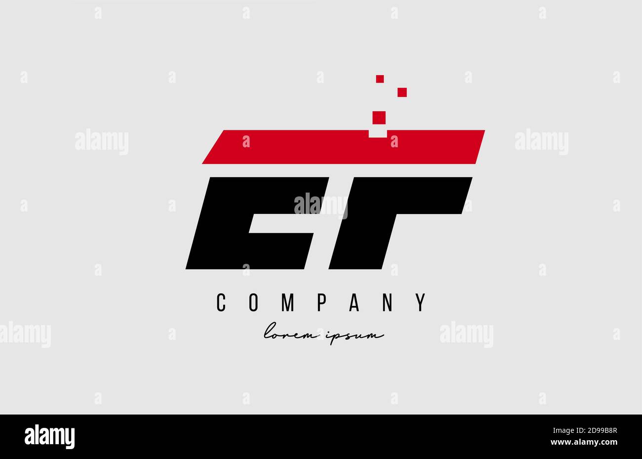 ef e f alphabet letter logo combination in red and black color ...