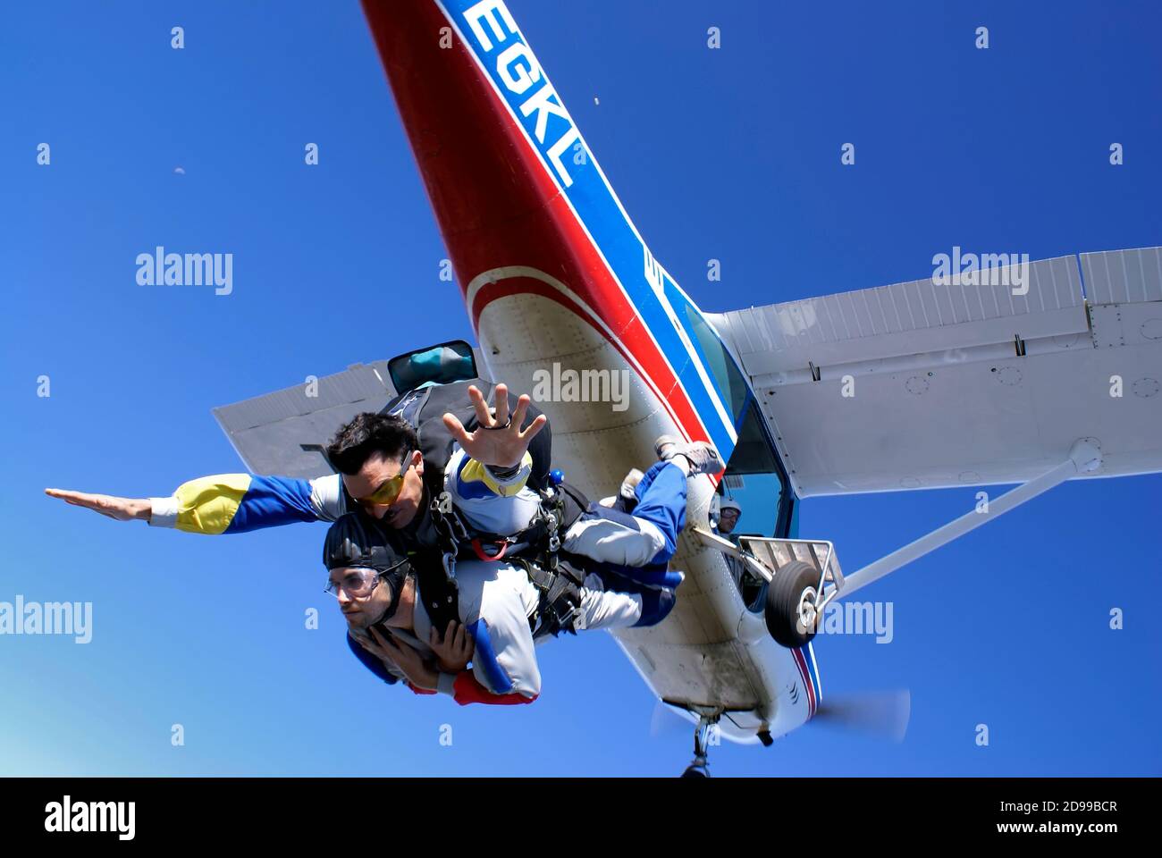 Porto, Portugal. October 11, 2019. An instructor and a skydiving ...