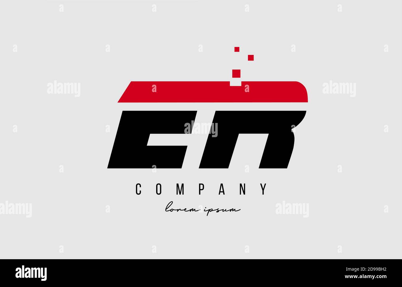 er e r alphabet letter logo combination in red and black color ...
