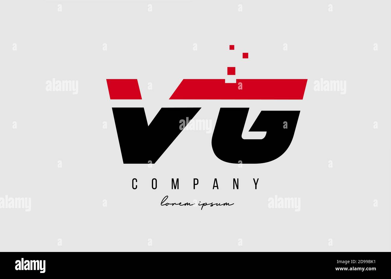 vg v g alphabet letter logo combination in red and black color ...