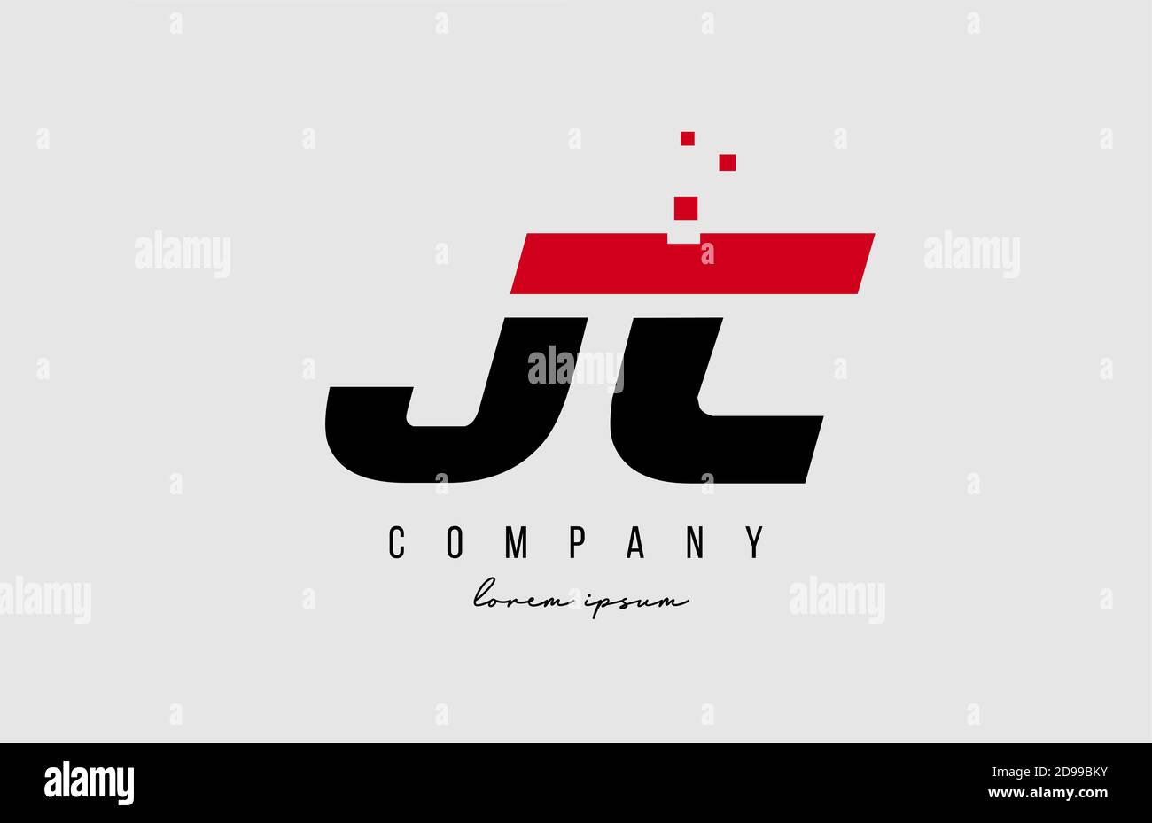 jc j c alphabet letter logo combination in red and black color ...