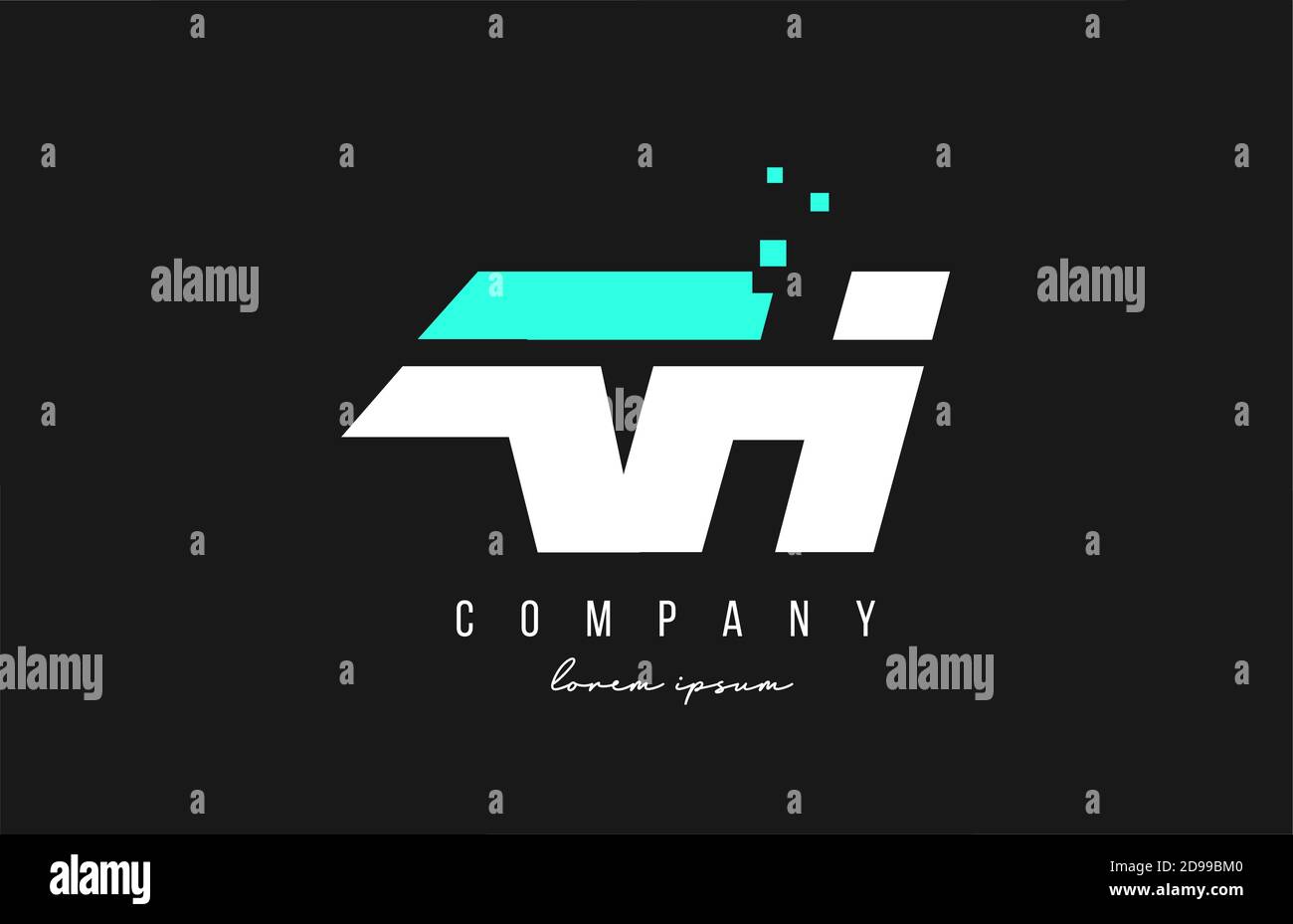 ah a h alphabet letter logo combination in blue and white color ...