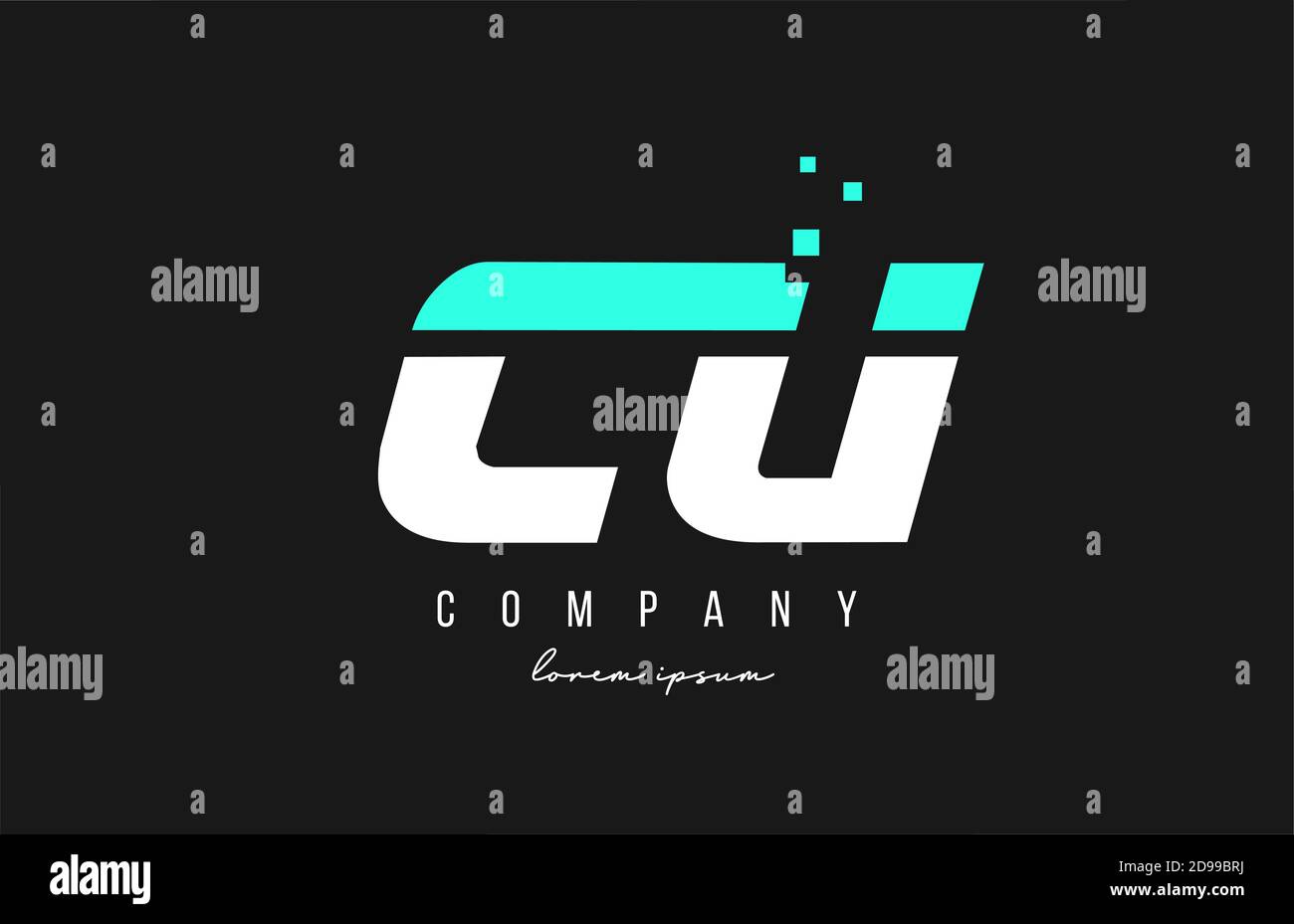 cu c u alphabet letter logo combination in blue and white color ...