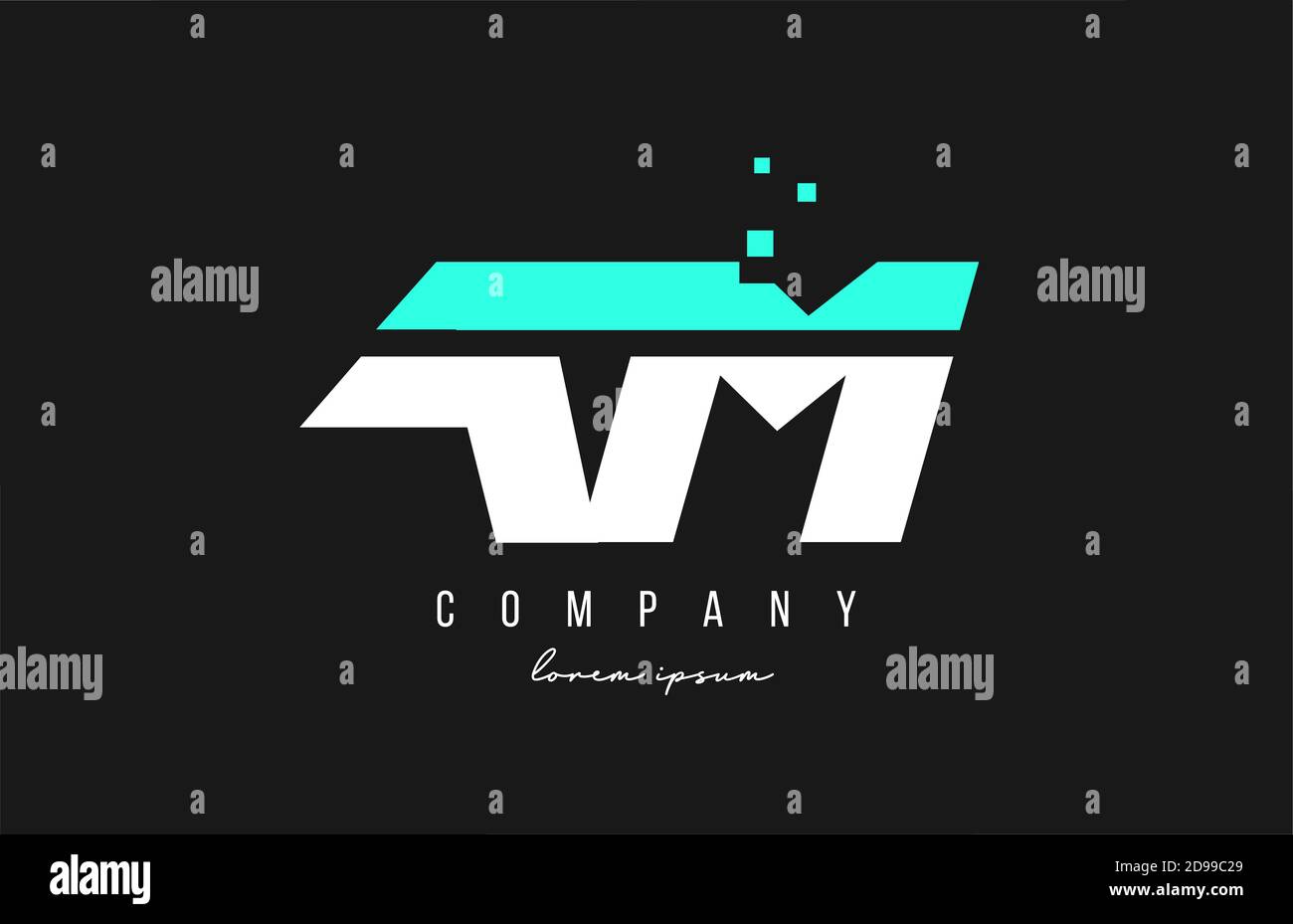 am a m alphabet letter logo combination in blue and white color ...