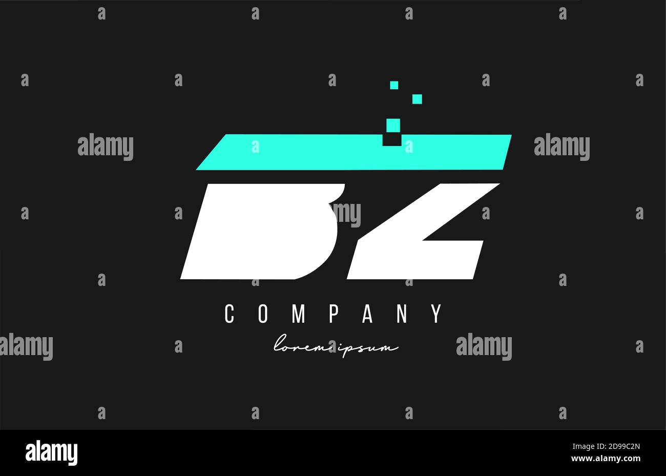 bz b z alphabet letter logo combination in blue and white color ...