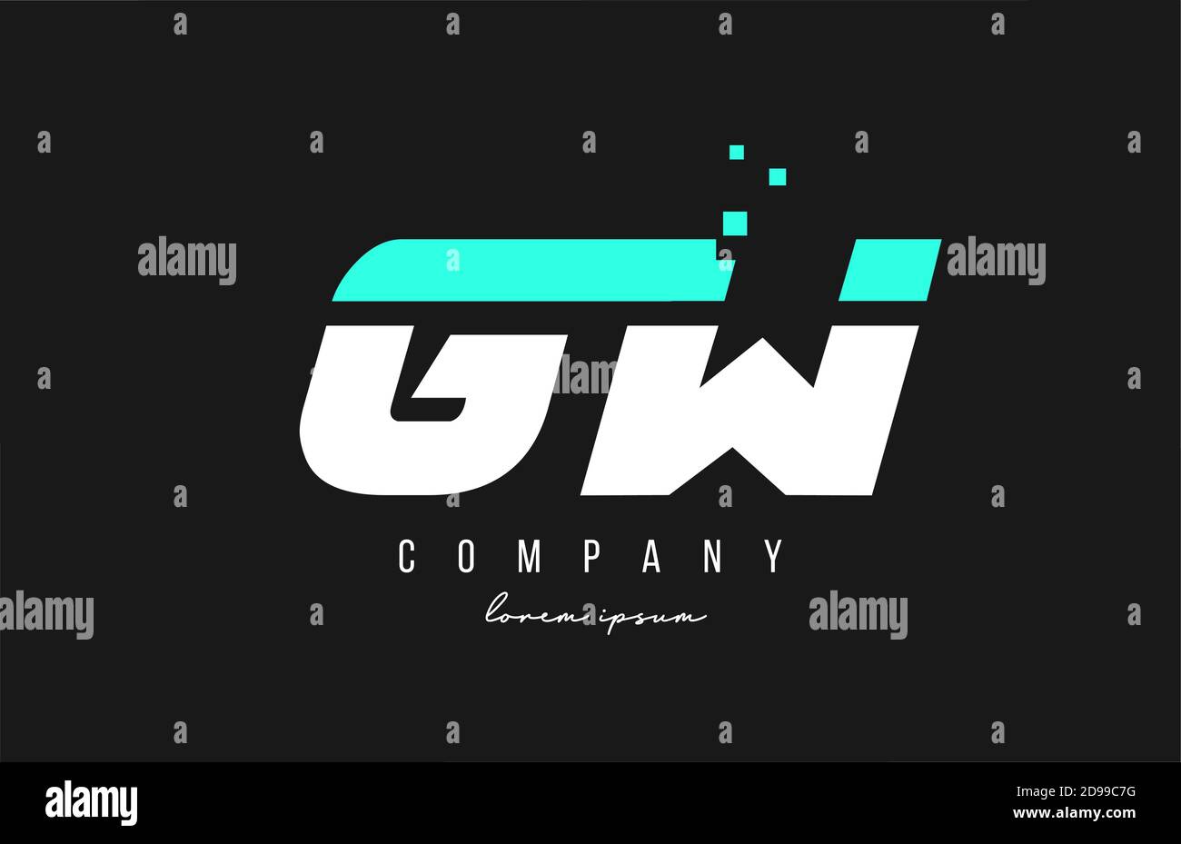 gw g w alphabet letter logo combination in blue and white color ...
