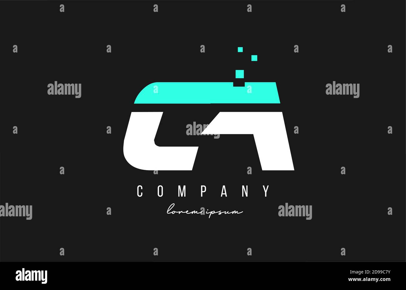 ca c a alphabet letter logo combination in blue and white color ...