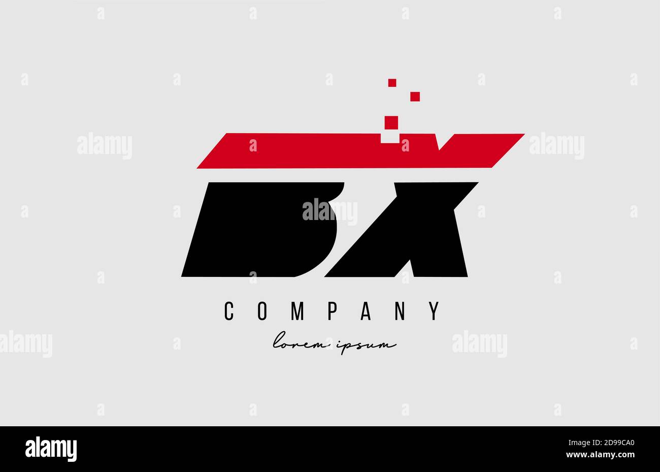 bx b x alphabet letter logo combination in red and black color ...