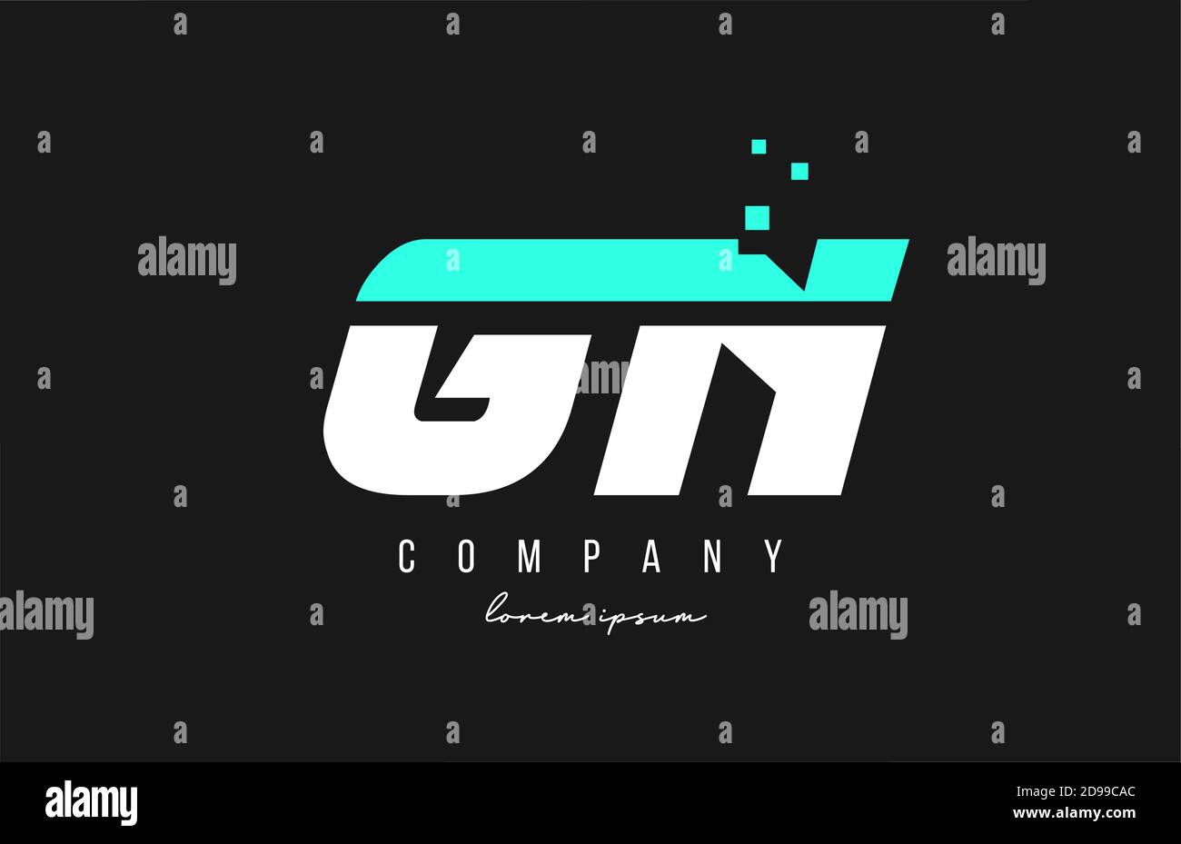 gn g n alphabet letter logo combination in blue and white color ...