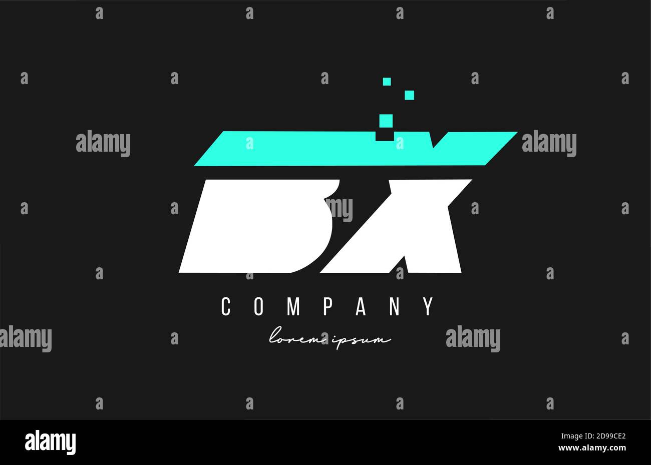 bx b x alphabet letter logo combination in blue and white color ...