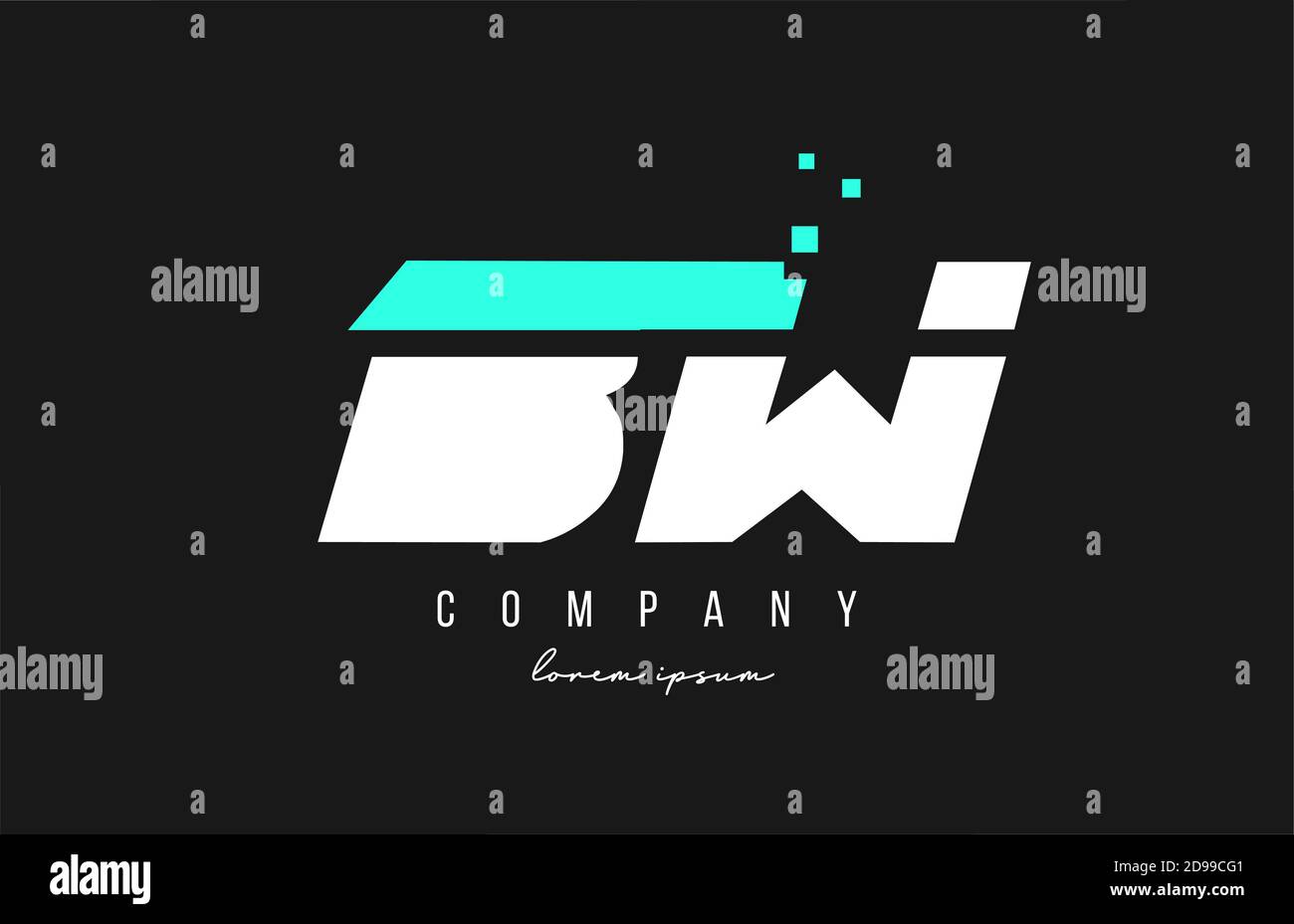 bw b w alphabet letter logo combination in blue and white color ...