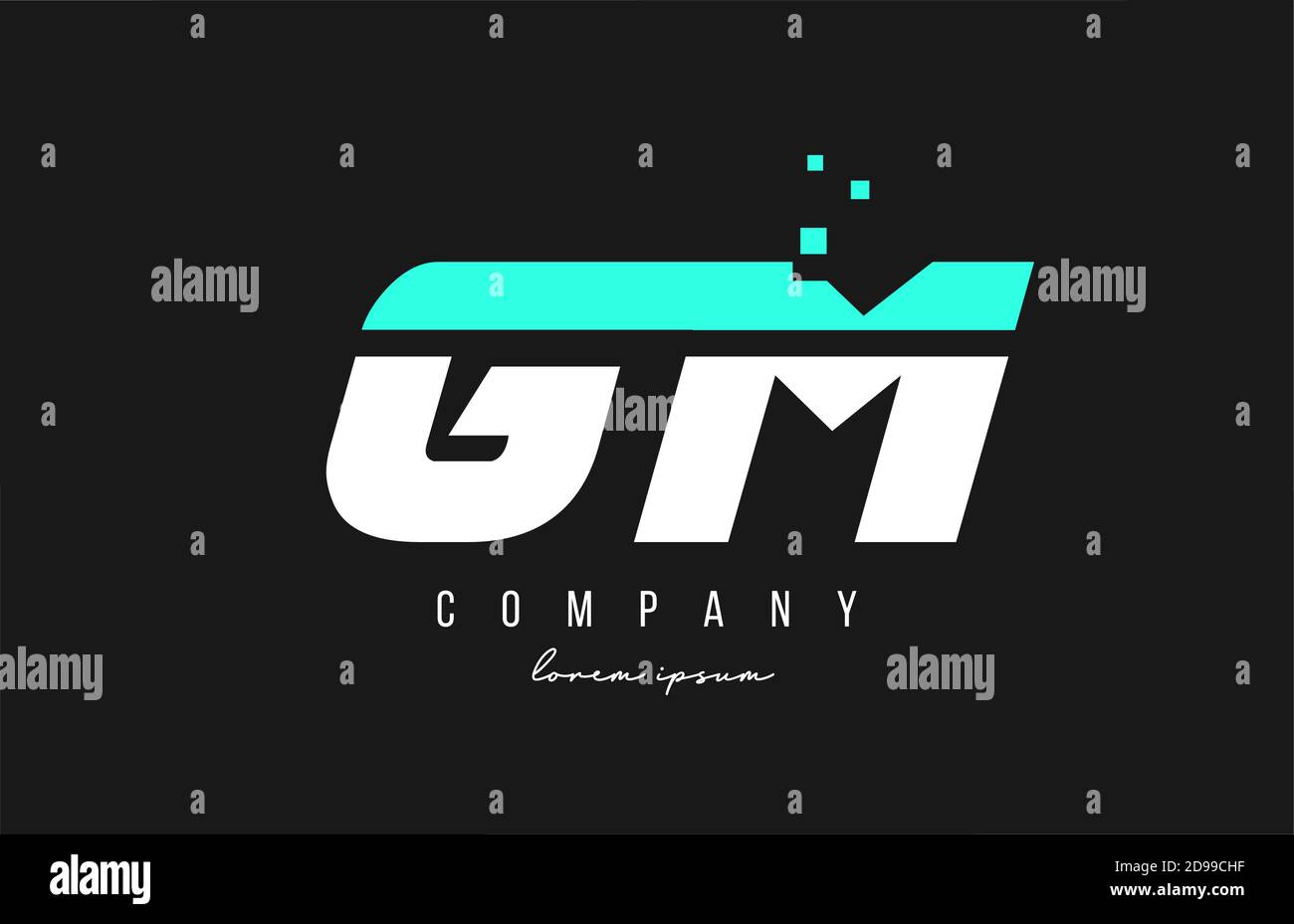 gm g m alphabet letter logo combination in blue and white color ...