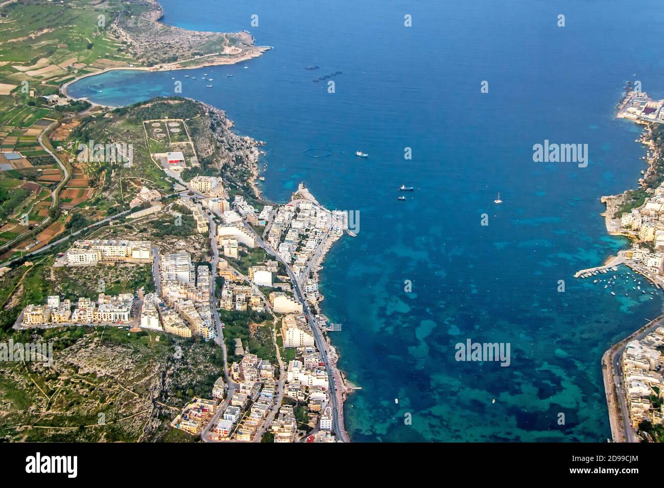 aerial view of malta island in blue sea Stock Photo - Alamy