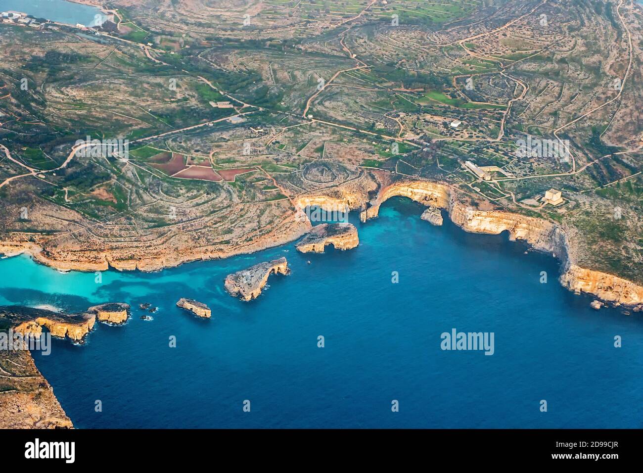 aerial view of malta island in blue sea Stock Photo - Alamy