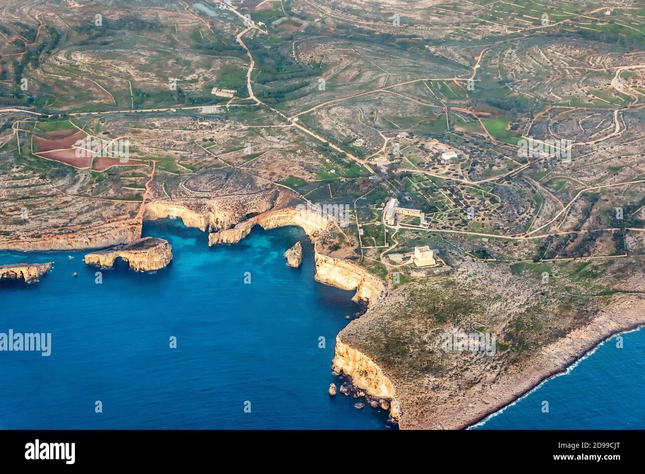 aerial view of malta island in blue sea Stock Photo - Alamy
