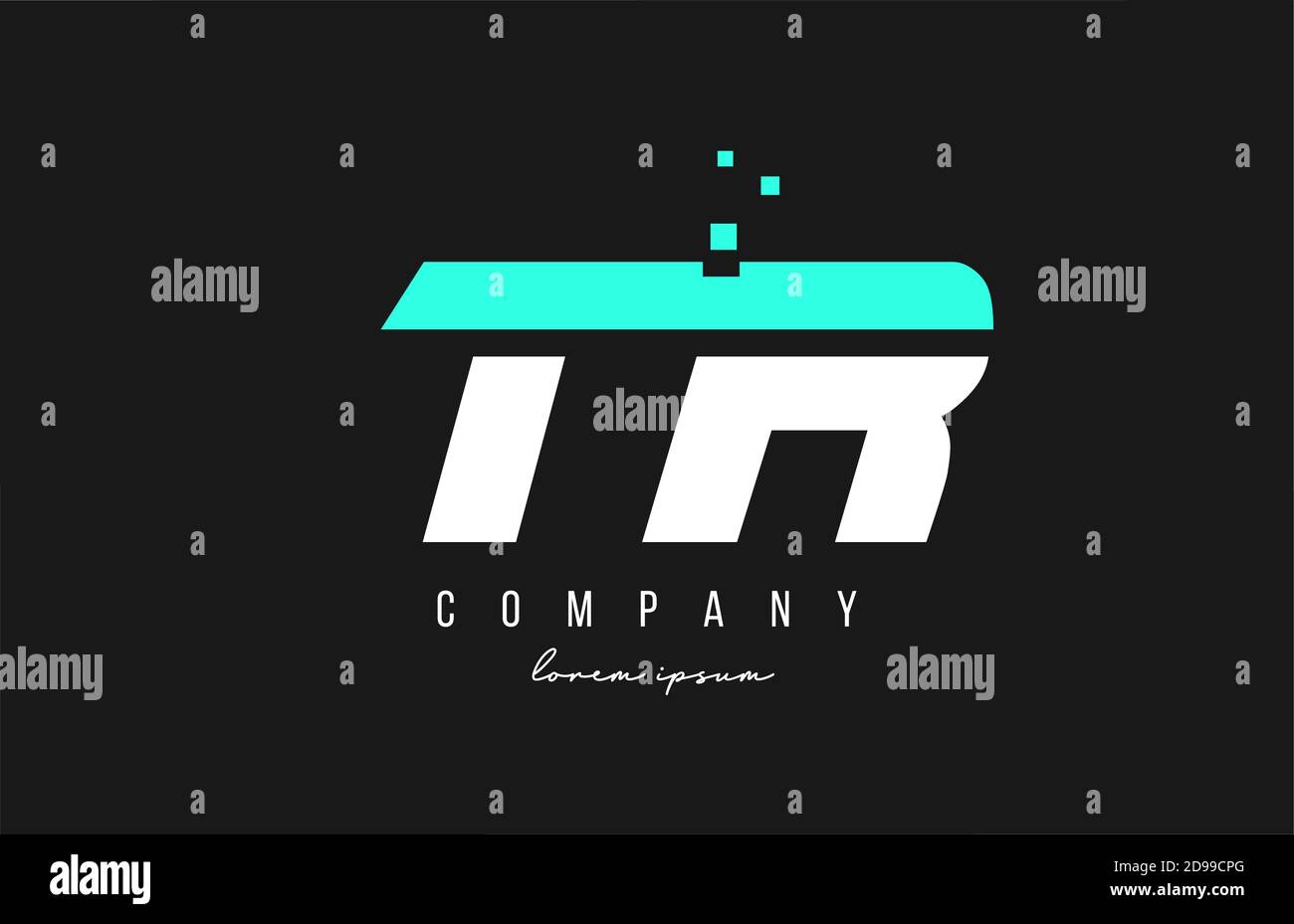 tr t r alphabet letter logo combination in blue and white color ...