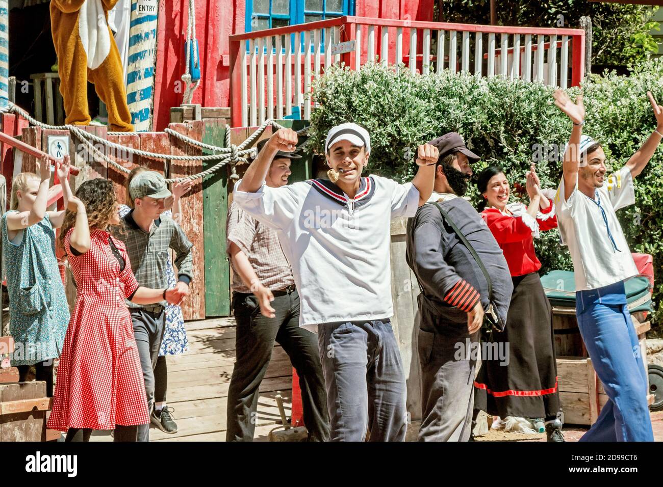 Entertainment dance show at Popeye Village in malta Stock Photo - Alamy