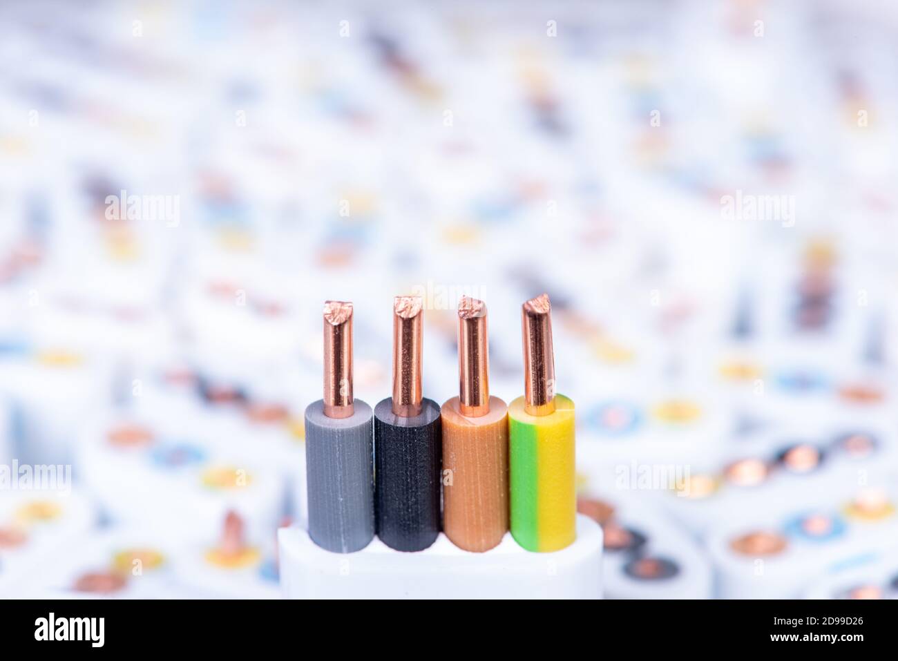 Electrical cable wire close-up with blurred background Stock Photo - Alamy