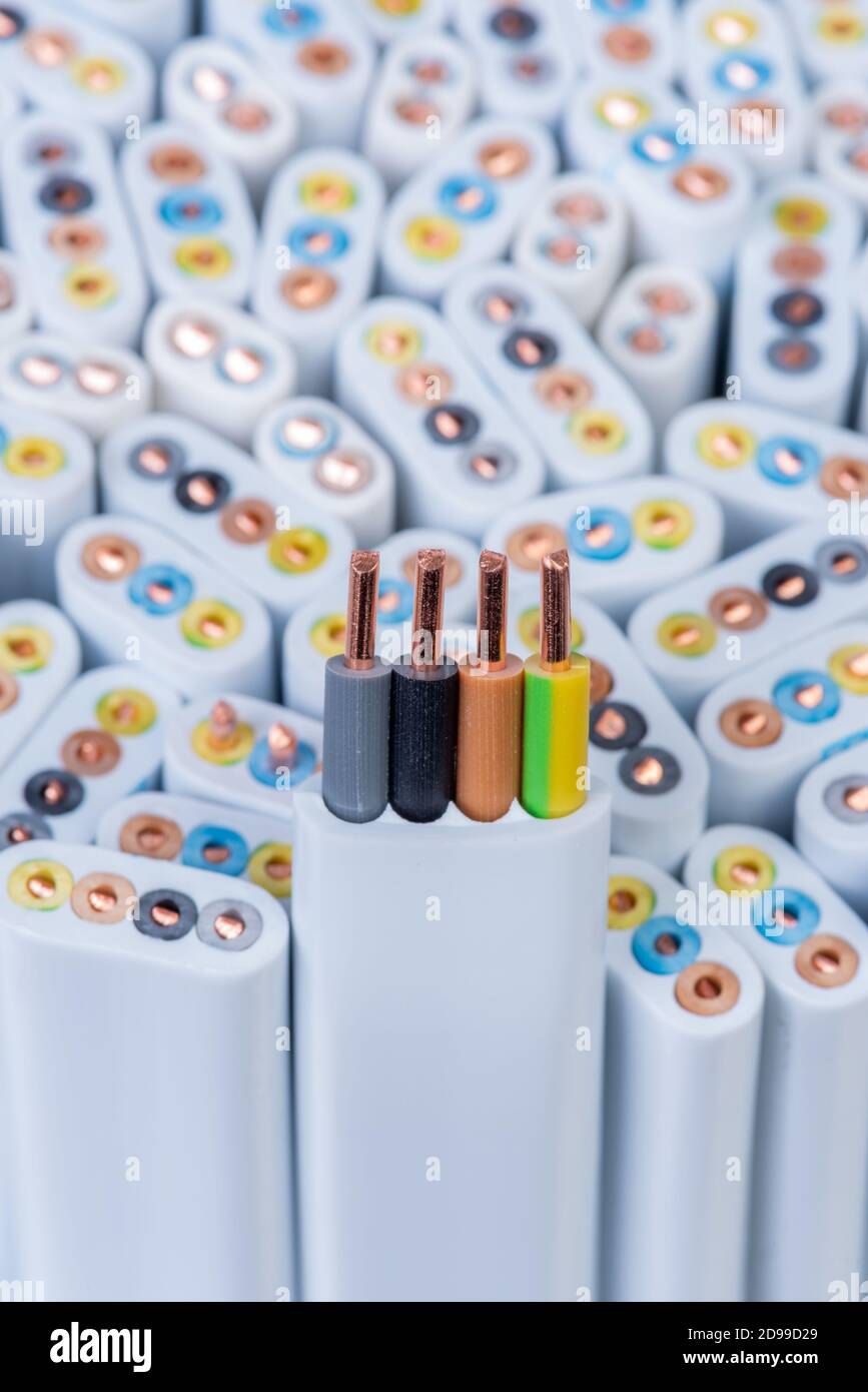 Copper electrical cable wire close-up Stock Photo - Alamy