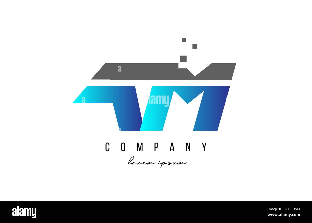 AM A M alphabet letter logo combination in blue and grey color ...
