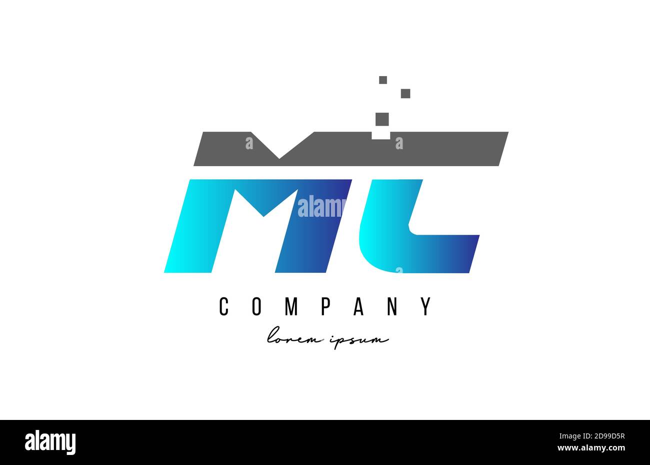 MC M C alphabet letter logo combination in blue and grey color ...
