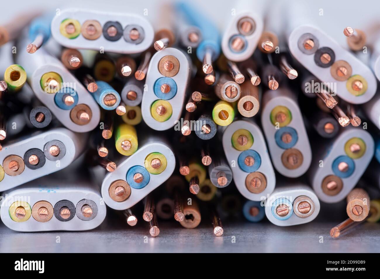 Copper cable and wire electrical installation equipment Stock Photo - Alamy