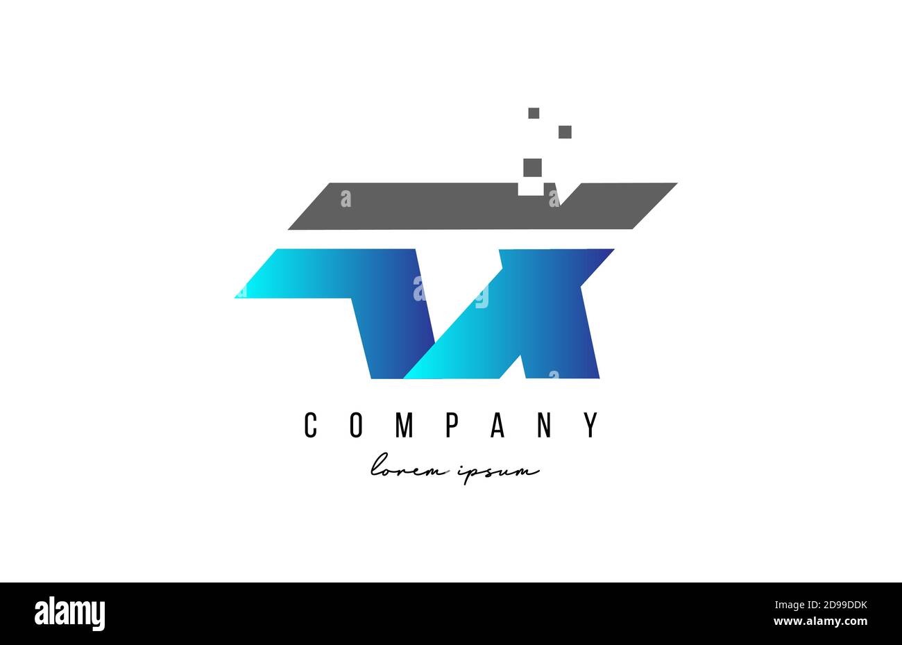 AX A X alphabet letter logo combination in blue and grey color ...