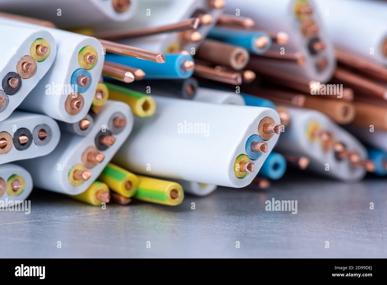 Copper cable and wire used in electrical installation Stock Photo - Alamy