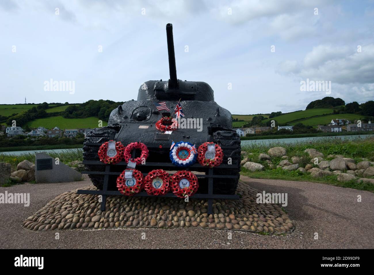 Sherman Tank Memorial In Torcross Devon England UK Stock Photo - Alamy