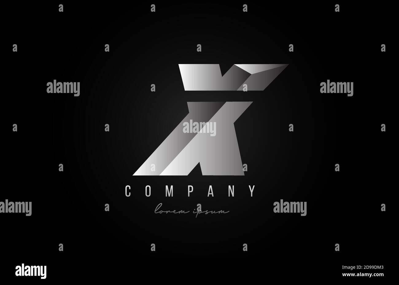 alphabet letter X logo icon in in grey silver color. Creative design ...