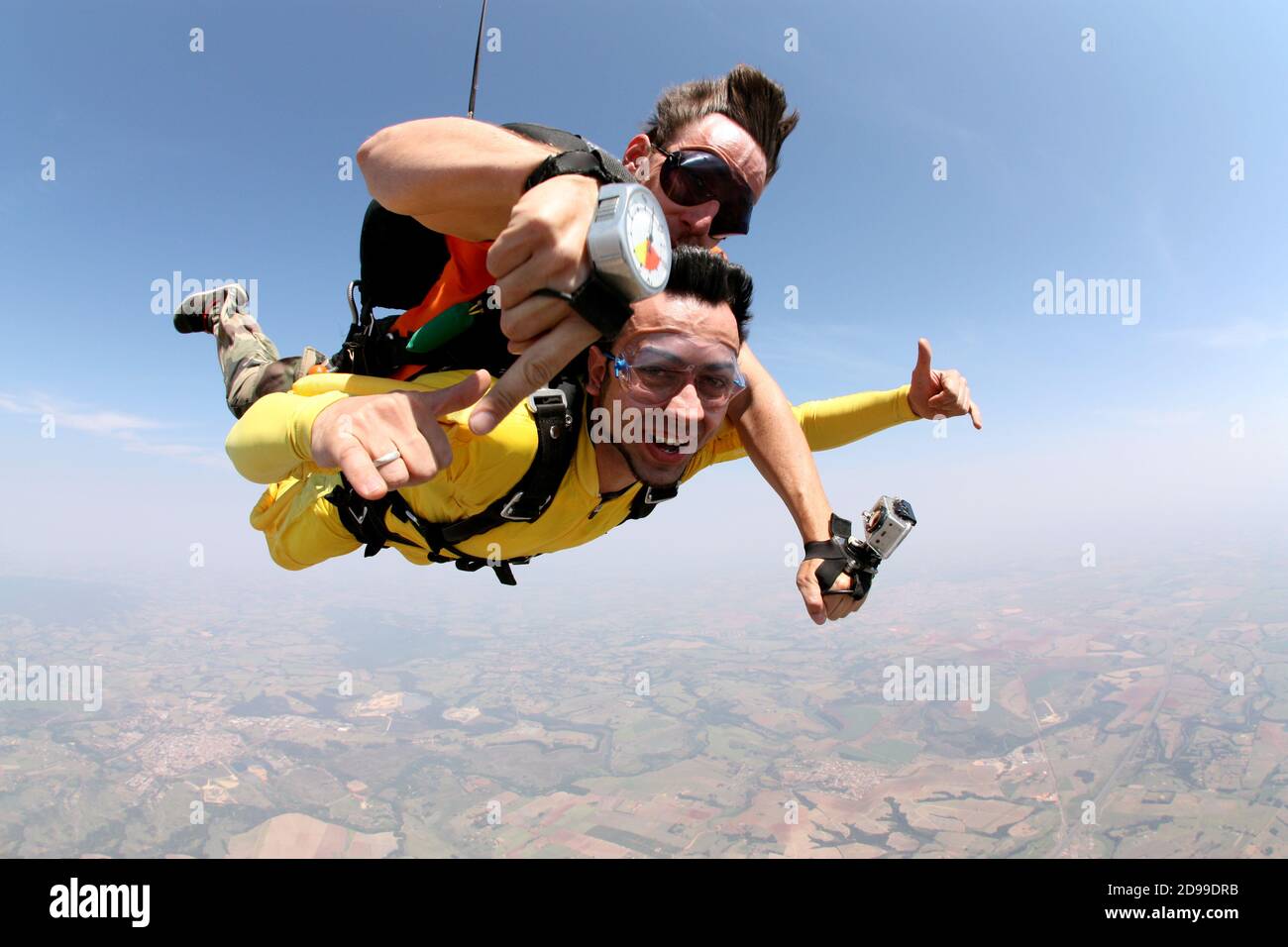 Sky dive tandem happiness Stock Photo - Alamy