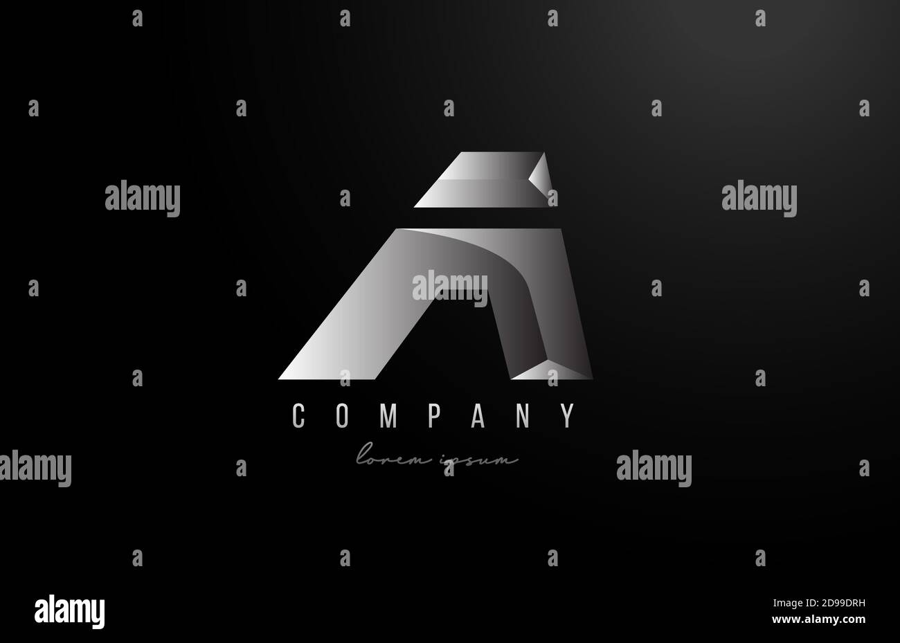 alphabet letter A logo icon in in grey silver color. Creative design ...
