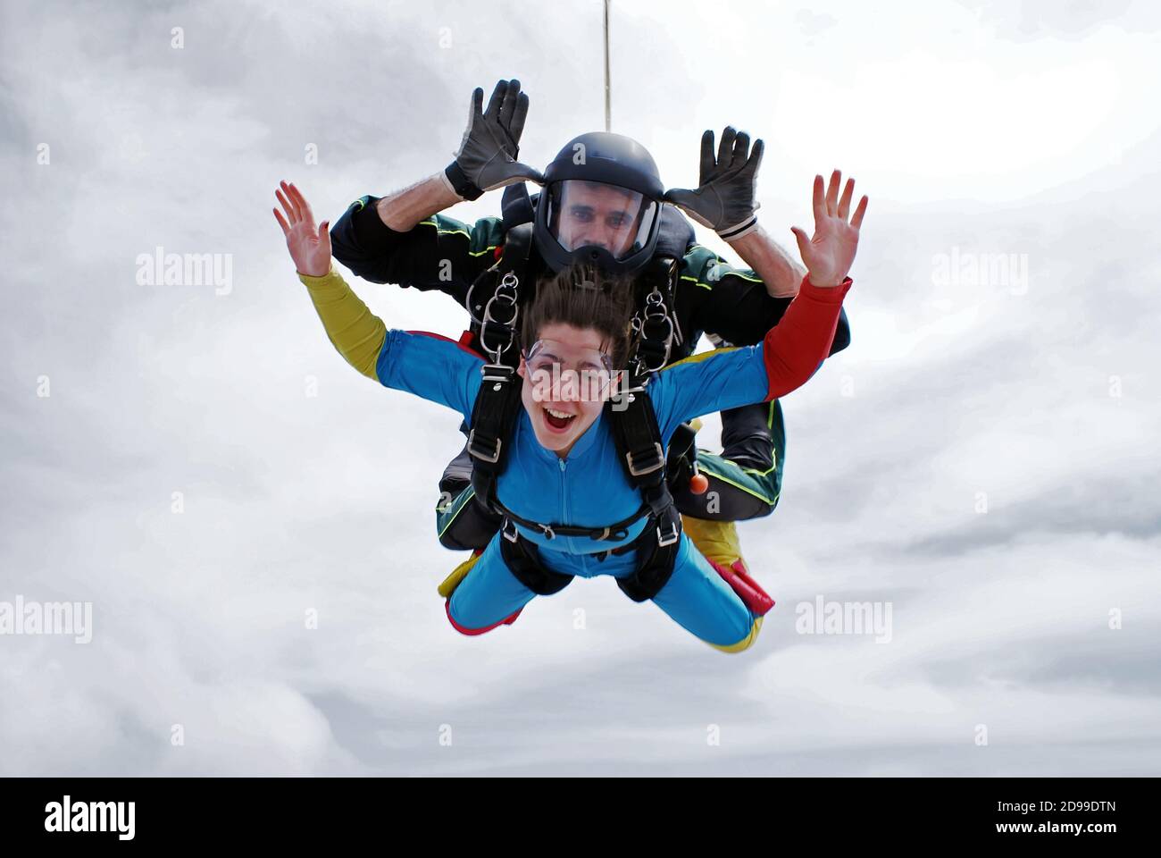 Skydiving tandem happy people Stock Photo - Alamy