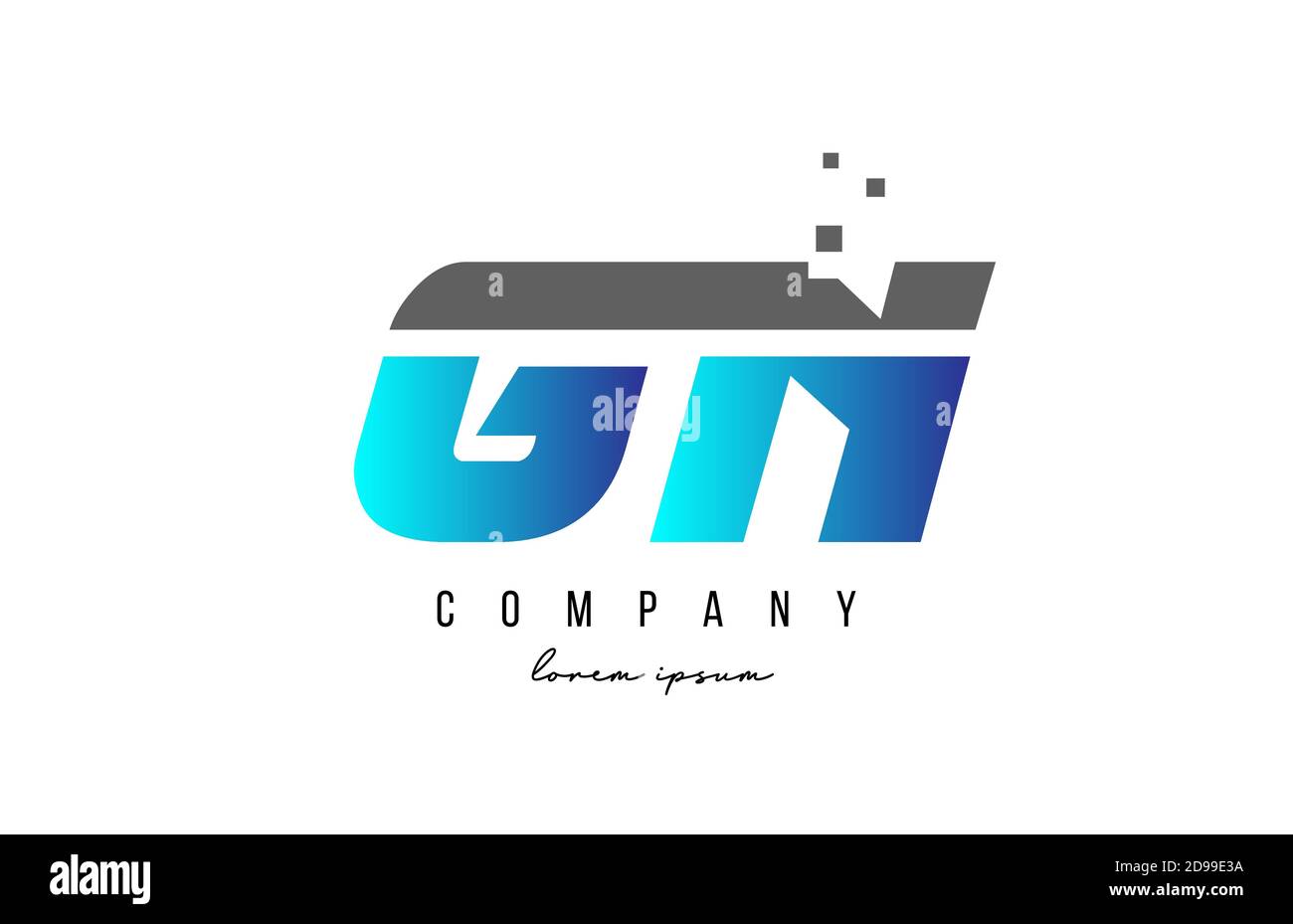 GN G N alphabet letter logo combination in blue and grey color ...