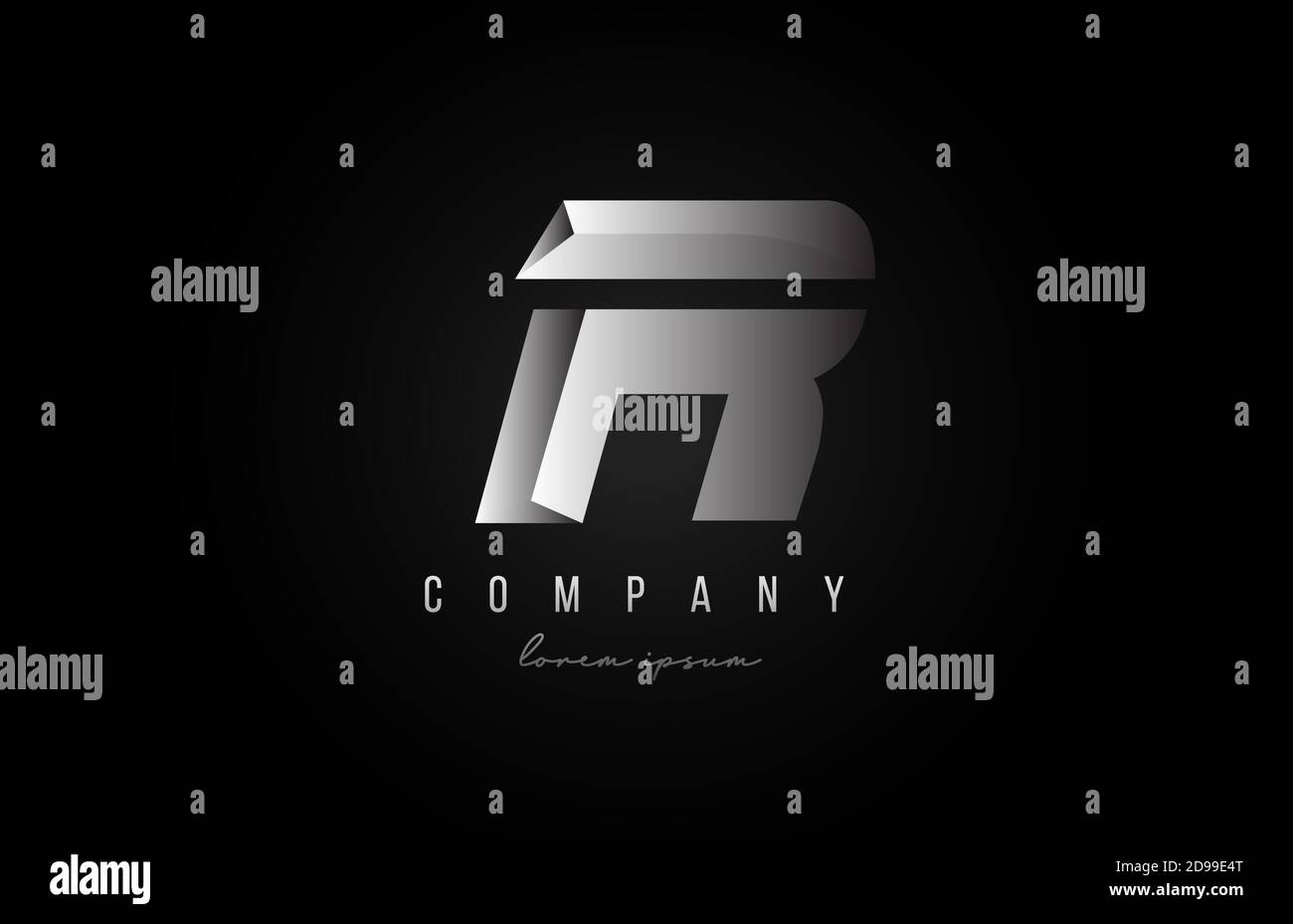 alphabet letter R logo icon in in grey silver color. Creative design ...
