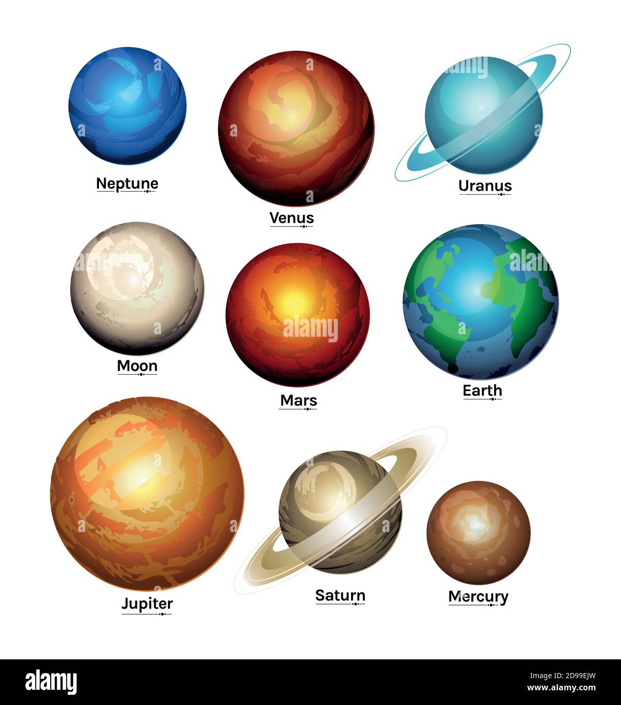 space and planet milky way style set icons vector design Stock Vector ...