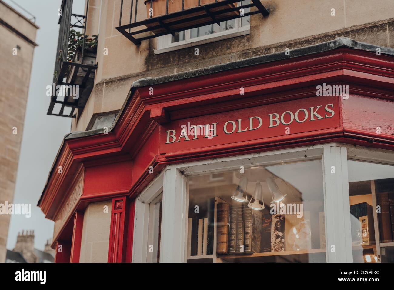 Bath, UK - October 04, 2020: Sign outside the Old Books store in Bath ...