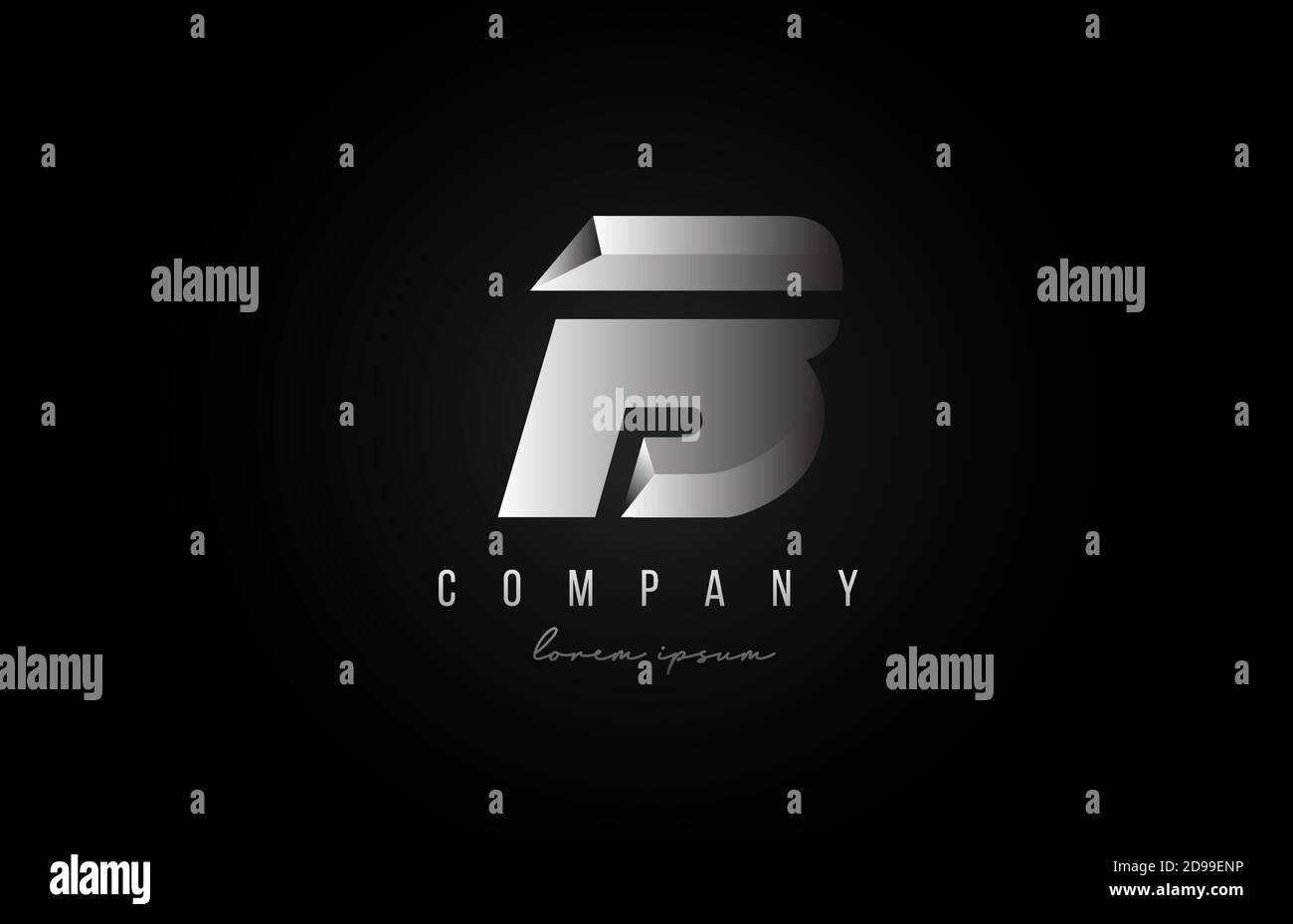alphabet letter B logo icon in in grey silver color. Creative design ...