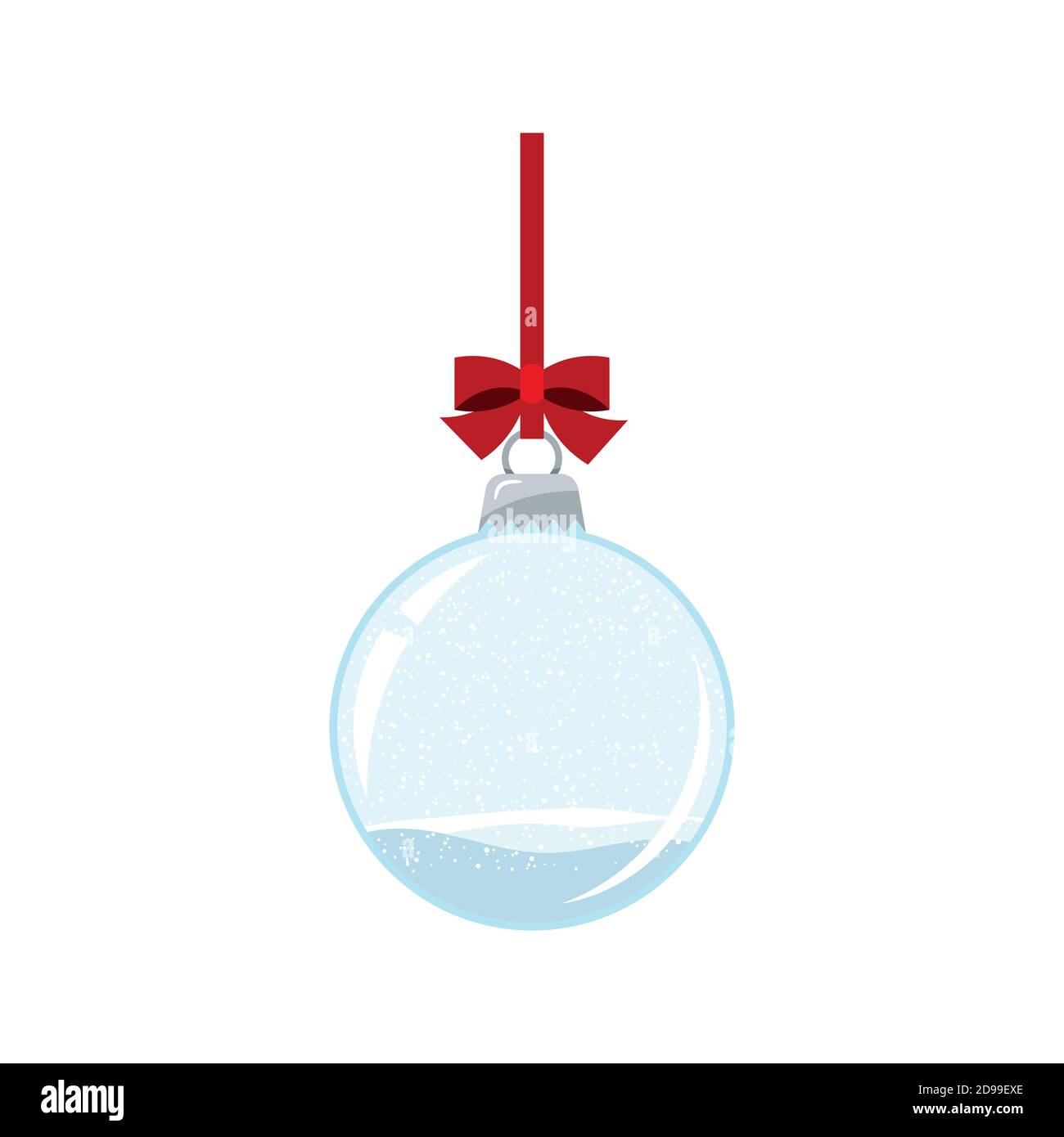 Christmas ball with falling snow isolated on white background Stock ...