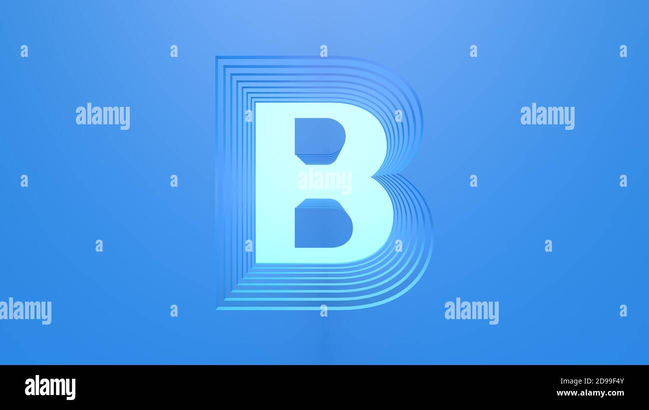A 3D capital letter in light blue color with a dark blue background ...