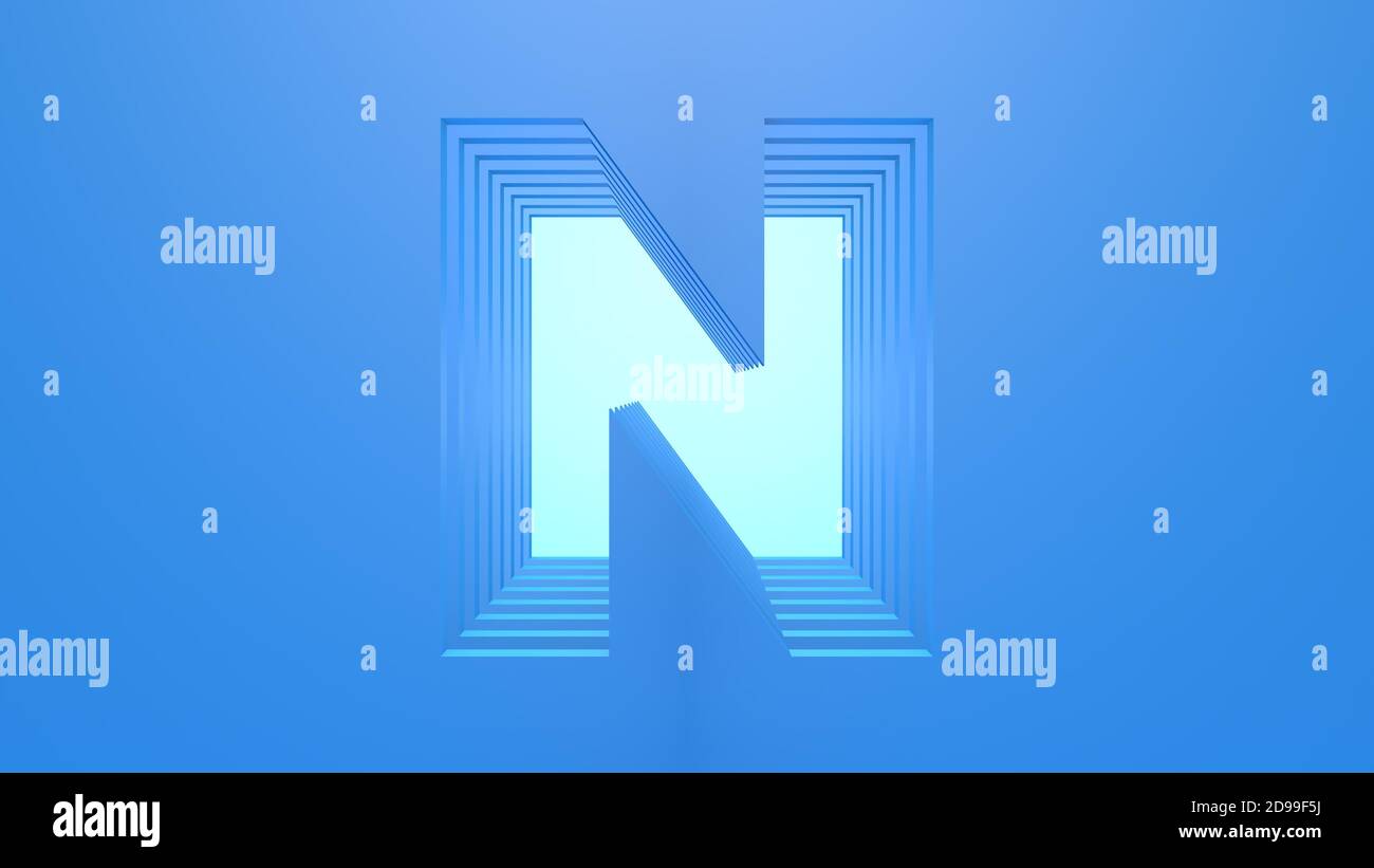 A 3D capital letter in light blue color with a dark blue background ...