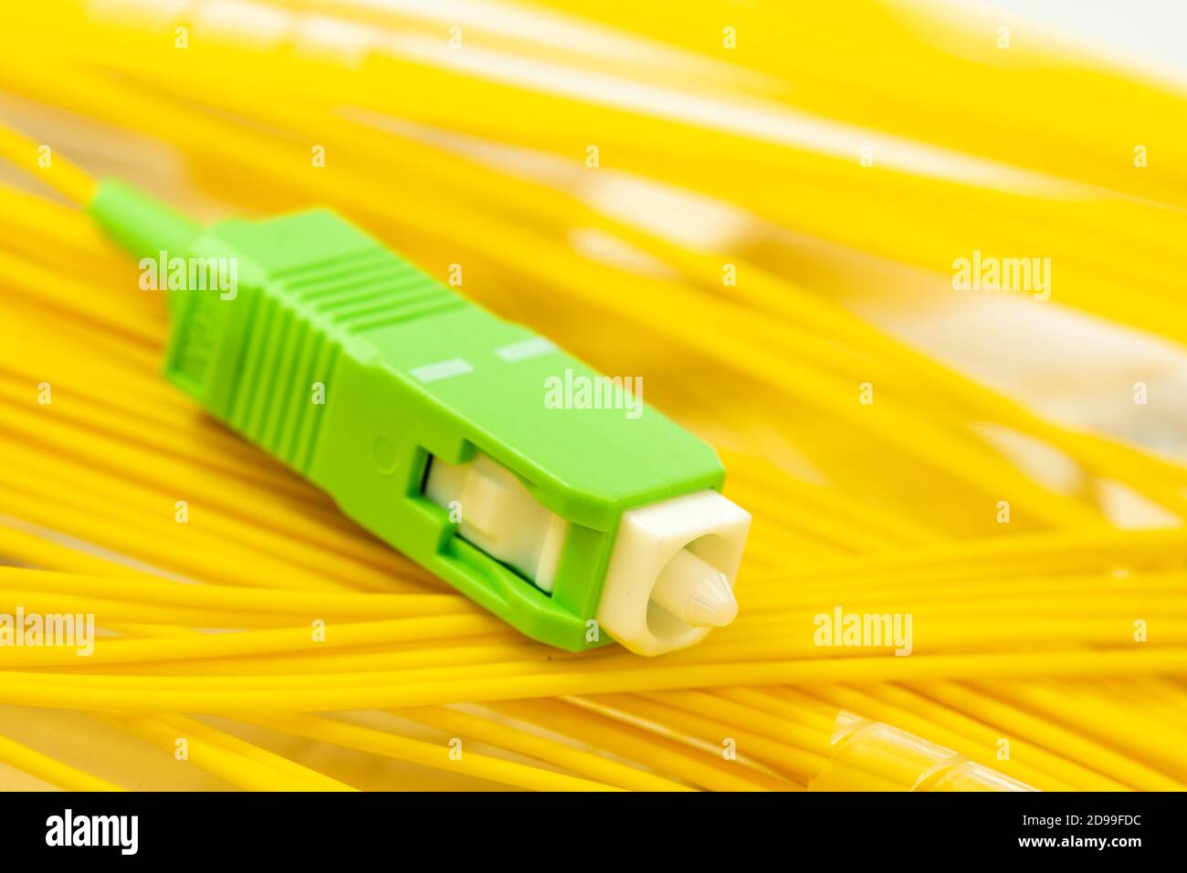 Fiber Optic Pigtail Cables in Distribution Panel Stock Photo - Alamy