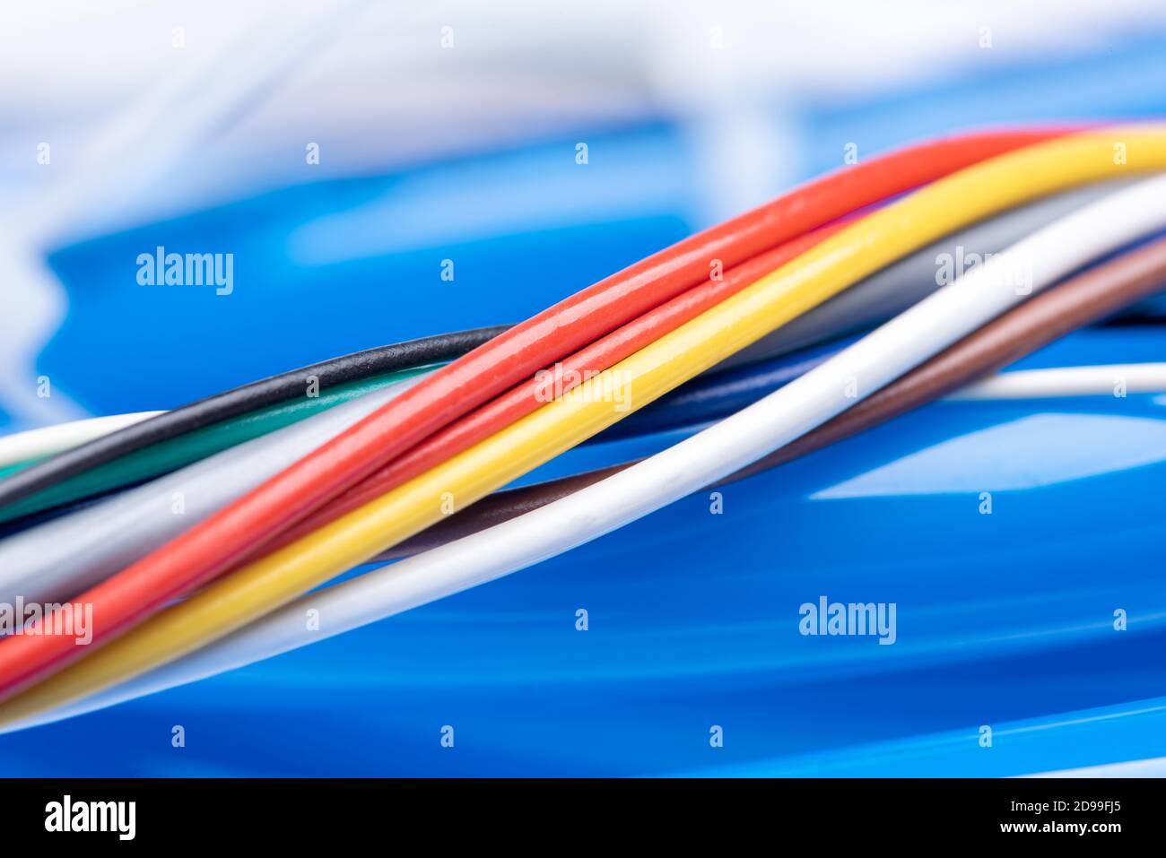 Colored electrical cable macro Stock Photo - Alamy