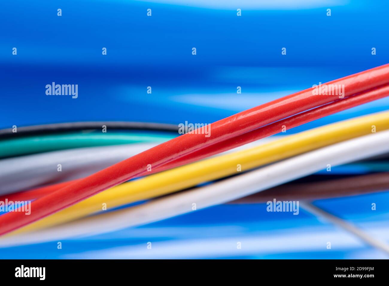 Closeup of electrical cable in computer network systems for data ...