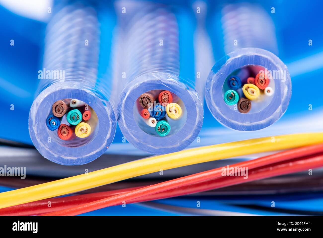 Macro of colorful cord and cable electrical installation Stock Photo ...