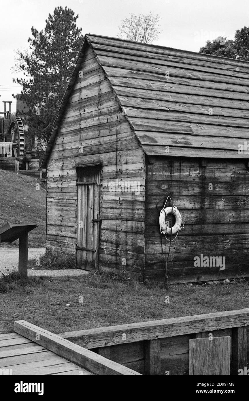 The Iron Warehouse next to its dock on the Saugus River at the Saugus ...