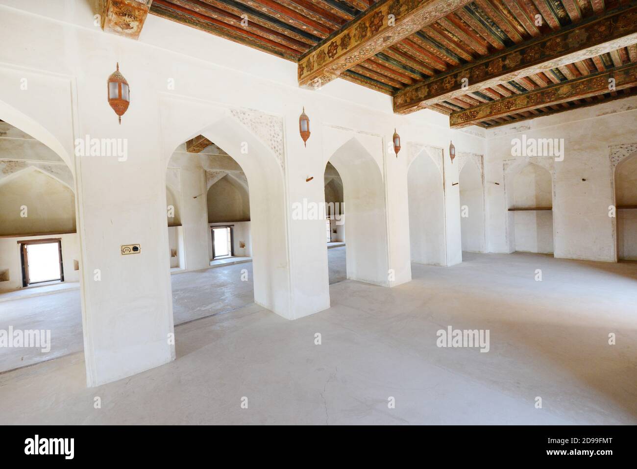 The beautiful interior of the Jibreen castle in Oman Stock Photo - Alamy