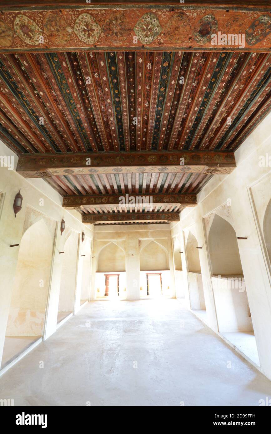 The beautiful interior of the Jibreen castle in Oman Stock Photo - Alamy