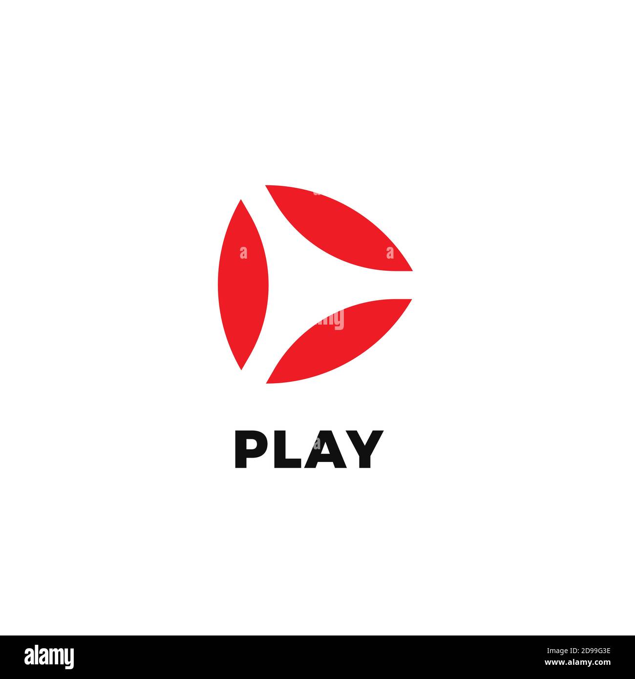 Abstract Play isolated icon on white background. Vide and audio start ...