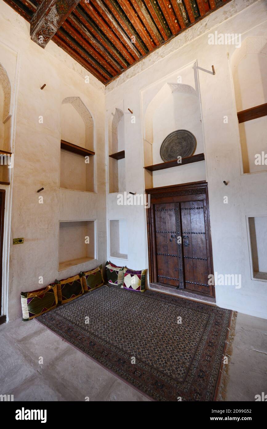 The beautiful interior of the Jibreen castle in Oman Stock Photo - Alamy